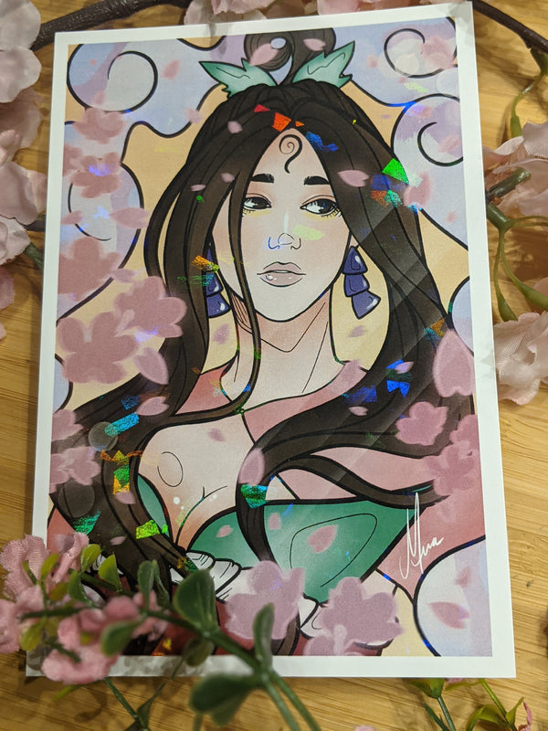 Holographic Sakuya Okami | Mini Print - TinyHoomanArt